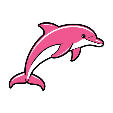 Cute Pink Dolphin Cartoon Illustration 56449074 Vector Art At Vecteezy