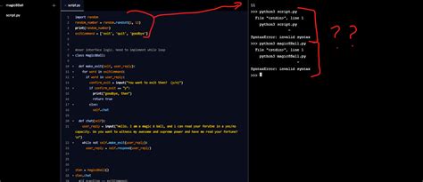 Why Does My Code Get A Syntax Error Personal Projects Codecademy