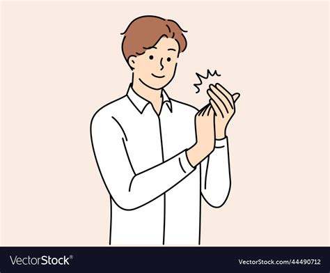 Smiling Man Clap Hands Royalty Free Vector Image