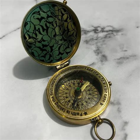 Golden Brass Personalized Antique Compass