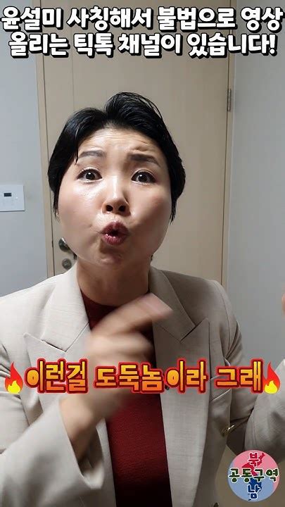 윤설미 사칭해서 불법으로 영상 올리는 틱톡 채널이 있습니다 Shorts 사칭 불법 틱톡 윤설미 남북공동구역 Youtube