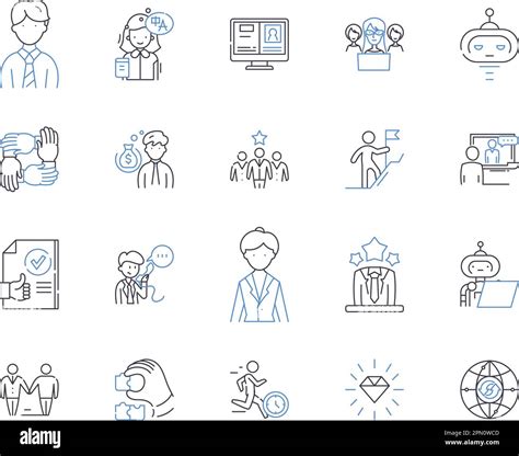Office Career Outline Icons Collection Office Career Administrative Professional Manager
