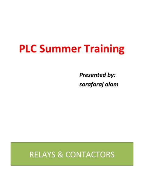 plc training pdf programmable logic controller relay