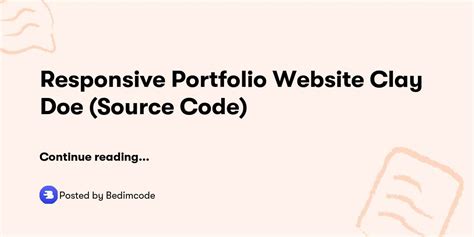 Responsive Portfolio Website Clay Doe Source Code Bedimcode Buymeacoffee