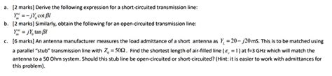 solved a derive the following expression for a short circuited