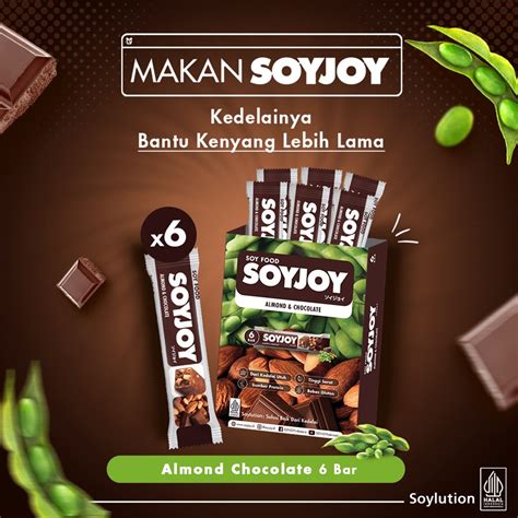 Jual Soyjoy Snack Bar Kedelai Almond Chocolate Box Isi 6 Bar Shopee