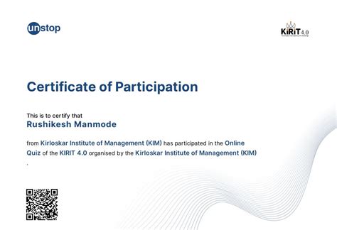 rushikesh manmode on linkedin certificate of participation