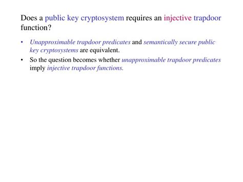 Ppt Many To One Trapdoor Functions And Their Relations To Public Key