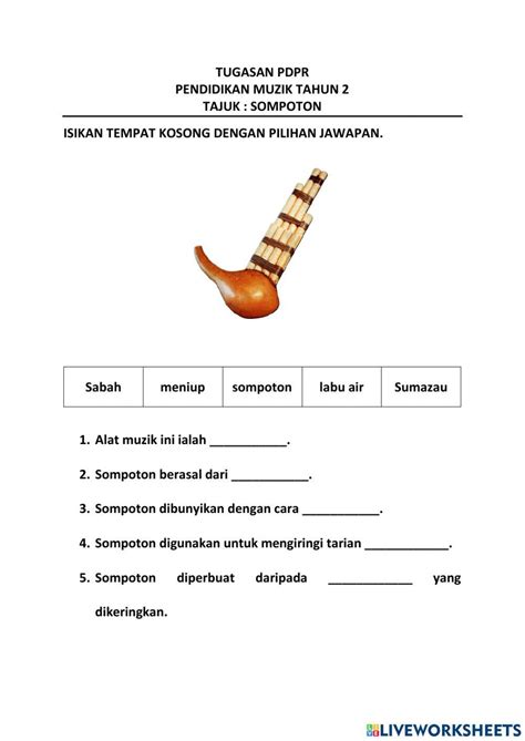 Pendidikan Muzi… Free Interactive Worksheets 1522465
