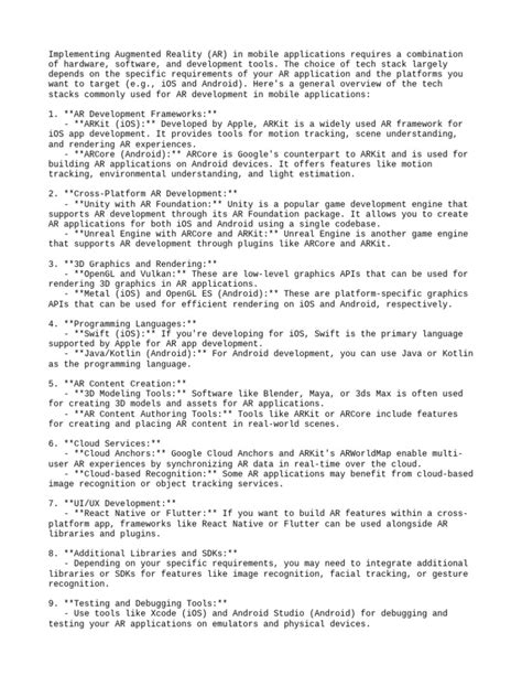 implementing augmented reality ar download free pdf mobile app