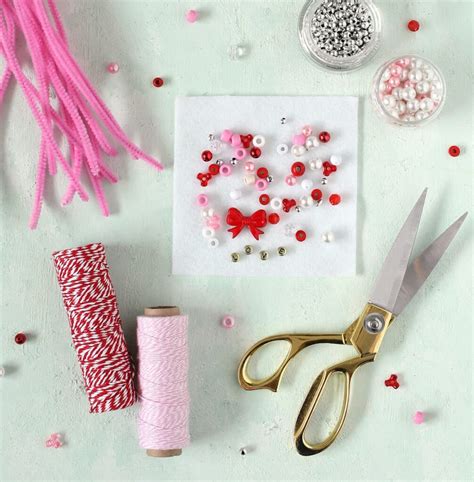 Beaded Hearts Craft For Valentines Day