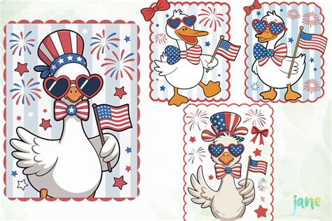 Coquette Goose 4th Of July Clipart Sublimation 5664002