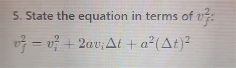 Solved State The Equation In Terms Of Vf2