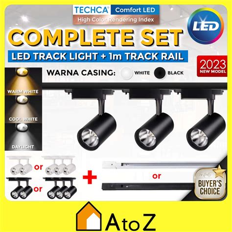Set Led Track Light W W W Spotlight Ceiling Lighting Spot Light Lampu Track Rail Dan