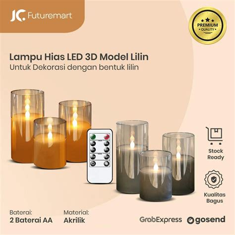 Jual Lilin Elektrik Dekorasi Pajangan Set 3 Pcs Triple Led Candle Remote Shopee Indonesia