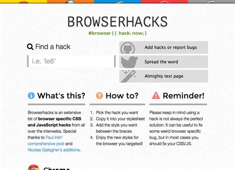 Browserhacks Browser Specific Css And Javascript Hacks Javascript