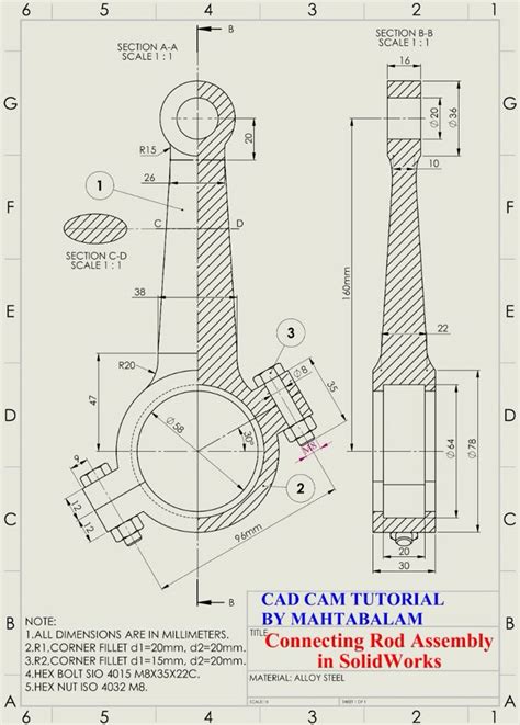 Connecting Rod Parts And Assembly In Solidworks Solidworks Metal