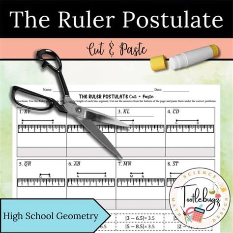 The Ruler Postulate Cut And Paste Activity By Tootlebugz Math And Science