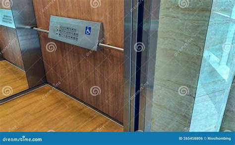 The Disabled Elevator Button Or Panel With Braille Code Of The Elevator