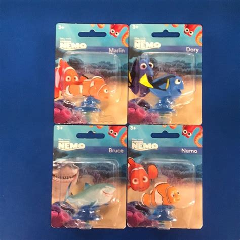 Disney Toys 4 Finding Nemo Mini Figures Nemo Marlin Dory Bruce