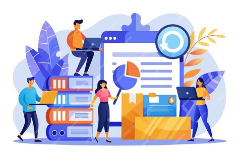 Team Collaboration And Data Analysis In A Business Setting Premium Ai Generated Vector