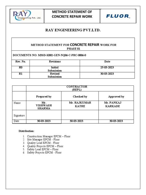 Wms Concrete Repair Work Pdf Concrete Drilling
