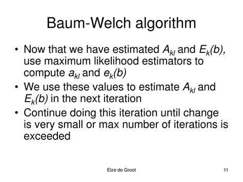 Ppt Parameter Estimation For Hmms Baum Welch Algorithm Model