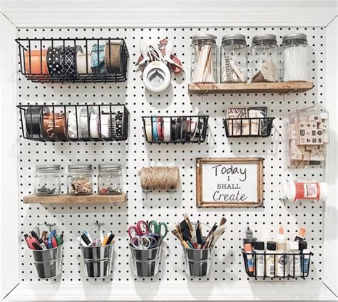 12 Pegboard Diy Hacks Organize Your Space With Pegboards Pegboard Craft Room Sewing Room