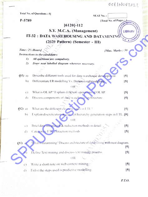 Postgraduate Pg Master Computer Applications Mca Semester 3 2023