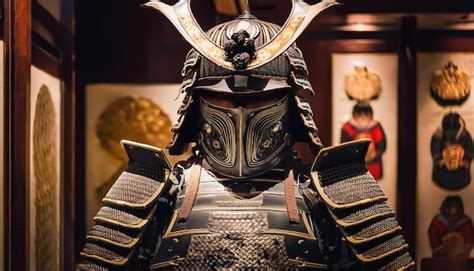 A Display Of Traditional Samurai Armor In A Japanese Museum With The