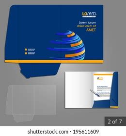 Blue Folder Template Design Company Digital Stock Vector Royalty Free