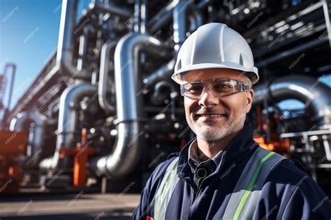 Premium Ai Image Senior Petrochemical Engineer In Refinery Plant