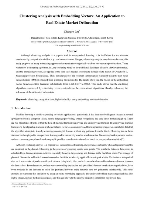Pdf Clustering Analysis With Embedding Vectors An Application To