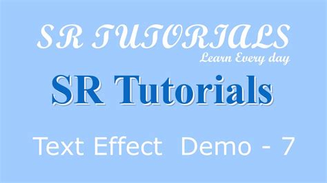 Text Shadow Effect Demo 7 Css Sr Tutorials Youtube