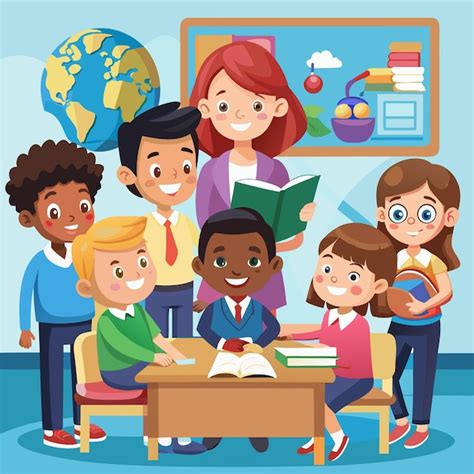 Premium Vector Engaging Classroom Environment With Happy Students And