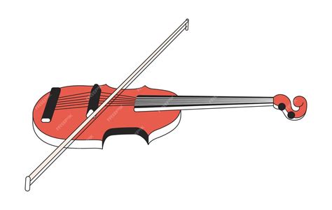 Premium Vector Violin Musical Instrument String 2d Linear Cartoon