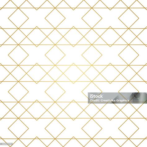 Golden Lines Seamless Pattern Stock Illustration Download Image Now Glittering Rhombus