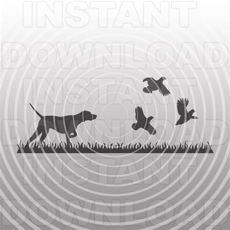 English Pointer Dog With Quail Svg Filequail Hunting Svg Vector