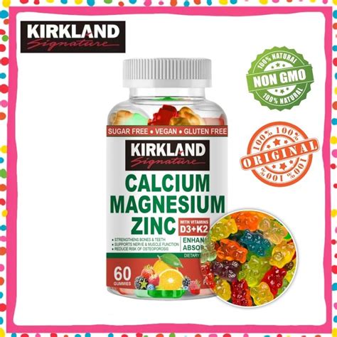 Jual Kirkland Calcium Magnesium Zinc Gummies Promote Growth And Bone