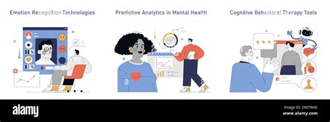 Ai In Psychology Set Applications In Emotion Recognition Mental Health Analytics And Therapy