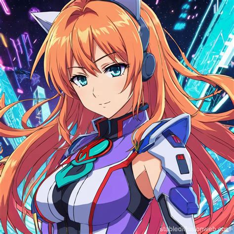 Nicole From Zenless Zone Zero Holding A Gun In A Very Colorful Perspective Prompts Stable