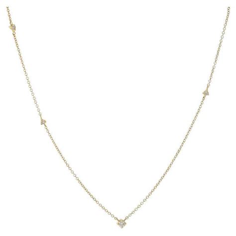 14kt Yellow Gold Diamond Necklace For Sale At 1stdibs