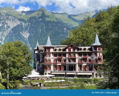 Grand Hotel Giessbach Above Lake Brienz And Next To The Waterfall
