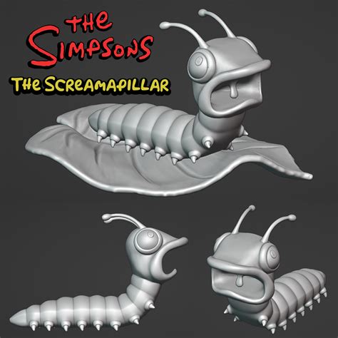 Stl File The Screamapillar From The Simpsons・template To Download And