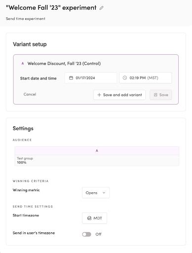 Configuring Experiments Iterable Support Center