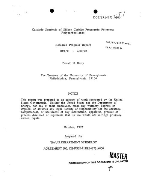 Catalytic Synthesis Of Silicon Carbide Preceramic Polymers Polycarbosilanes Unt Digital Library