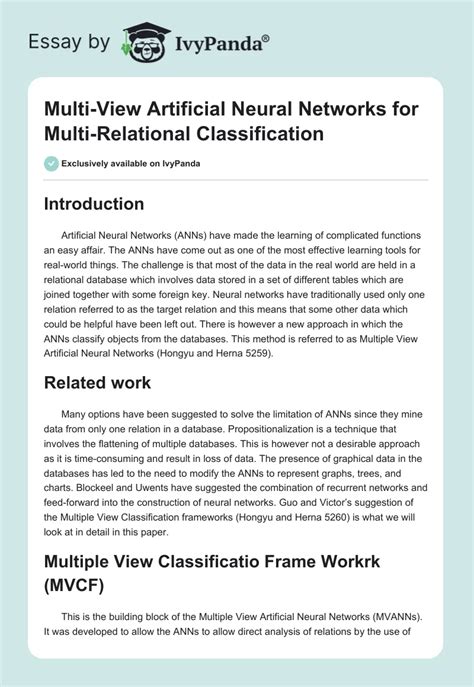 artificial neural networks for classification 611 words critical