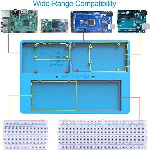 Kuman For Arduino Raspberry Pi 4 Holder Breadboard Kit 7 In 1 RAB Holder RPi GPIO Breakout