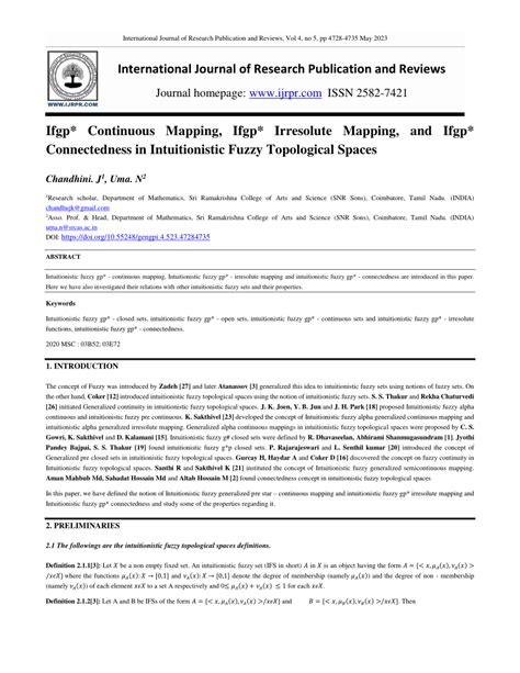 Pdf Ifgp Continuous Mapping Ifgp Irresolute Mapping And Ifgp