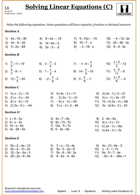 Practice Algebra Equations Worksheets 99worksheets